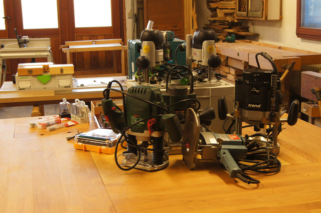 diverse Oberfräsen - Mannes Tischlerei - Antiquitäten von Übermorgen